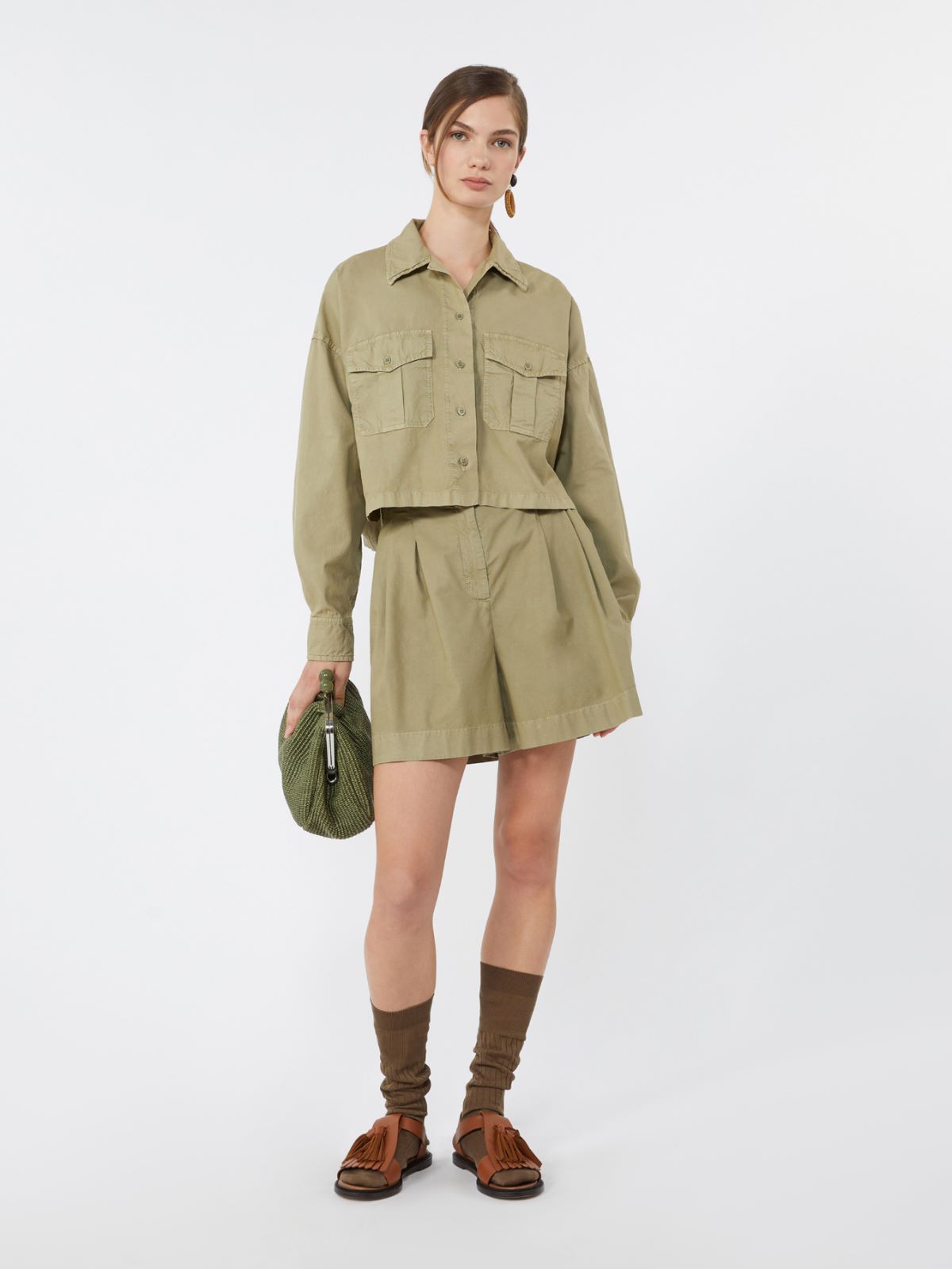 MAX MARA Cotton Panama Bermuda Shorts